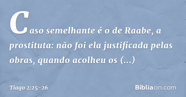 Tiago 2:25-26 - Bíblia