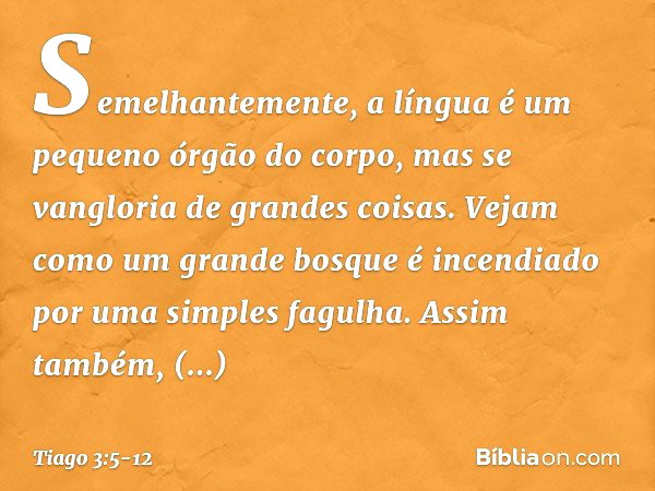 Tiago 3:5-12 - Bíblia
