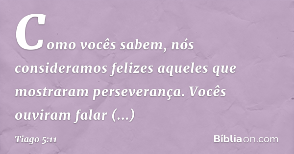 Tiago 5:11 - Bíblia