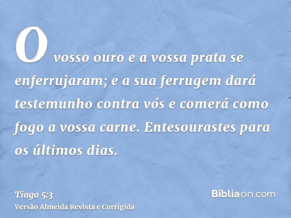 Tiago 5:3 - Bíblia