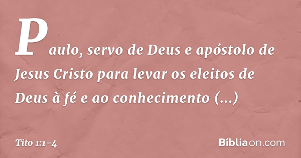 Tito 1:1-4 - Bíblia