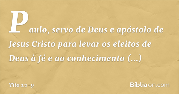 Tito 1:1-9 - Bíblia