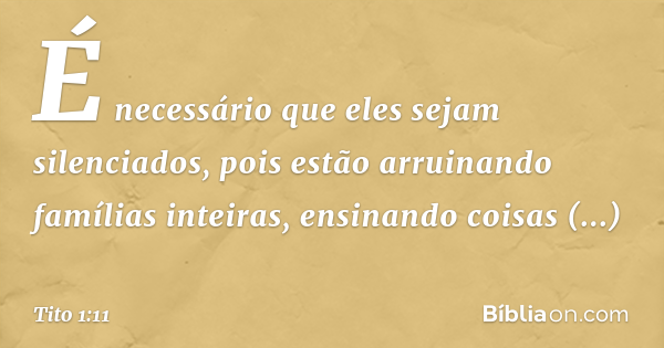 Tito 1:11 - Bíblia
