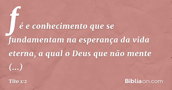 Tito 1:2 - Bíblia