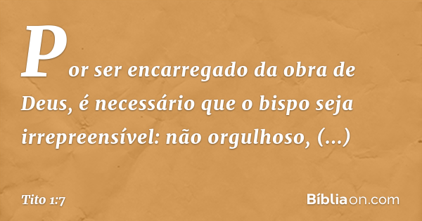 Tito 1:7 - Bíblia