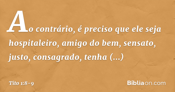 Tito 1:8-9 - Bíblia