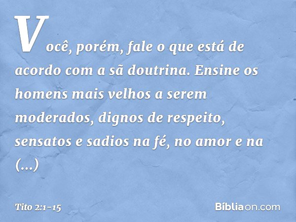 Tito 2:1-15 - Bíblia