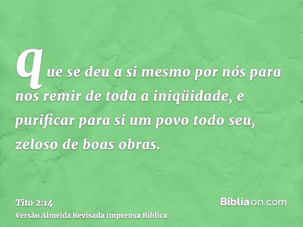 Tito 2:14 - Bíblia