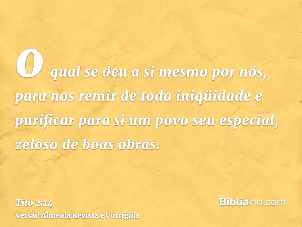 Tito 2:14 - Bíblia