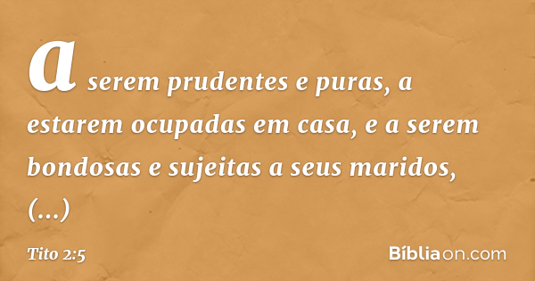 Tito 2:5 - Bíblia