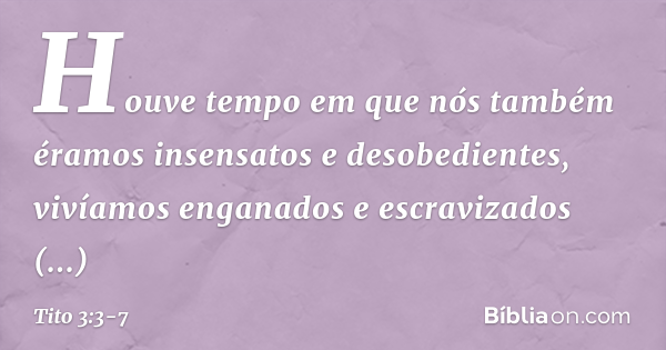Tito 3:3-7 - Bíblia