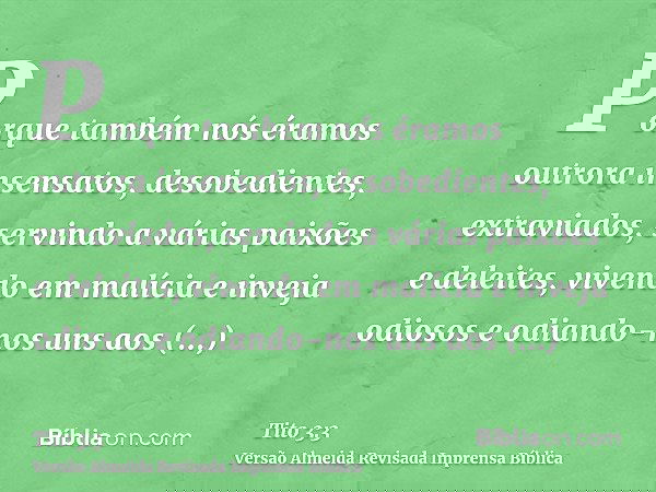 Tito 3:3 - Bíblia