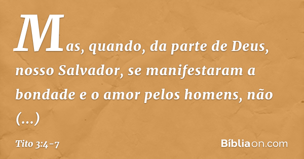 Tito 3:4-7 - Bíblia
