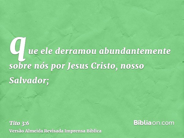 Tito 3:6 - Bíblia