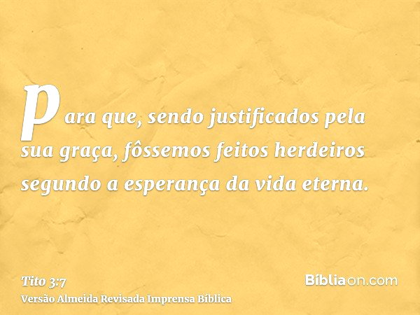 Tito 3:7 - Bíblia