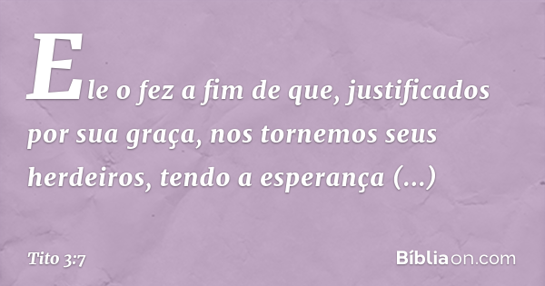 Tito 3:7 - Bíblia