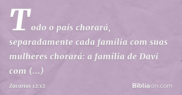 Zacarias 12:12 - Bíblia