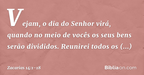Zacarias 14:1-18 - Bíblia