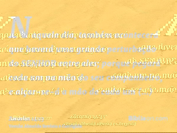 Zacarias 14:13 - Bíblia