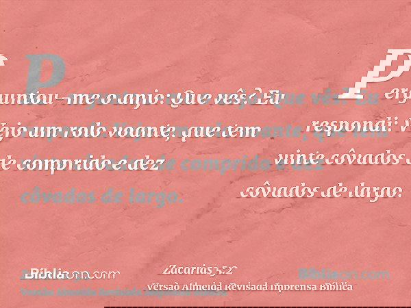 Zacarias 5:2 - Bíblia