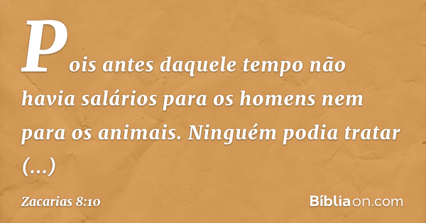 Zacarias 8:10 - Bíblia